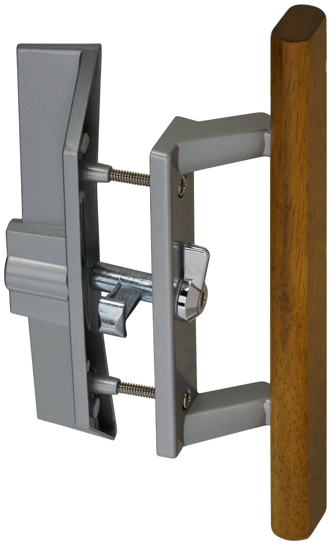 National Hardware N349-209 Aluminum Patio Door With Wood Locking Handle ...
