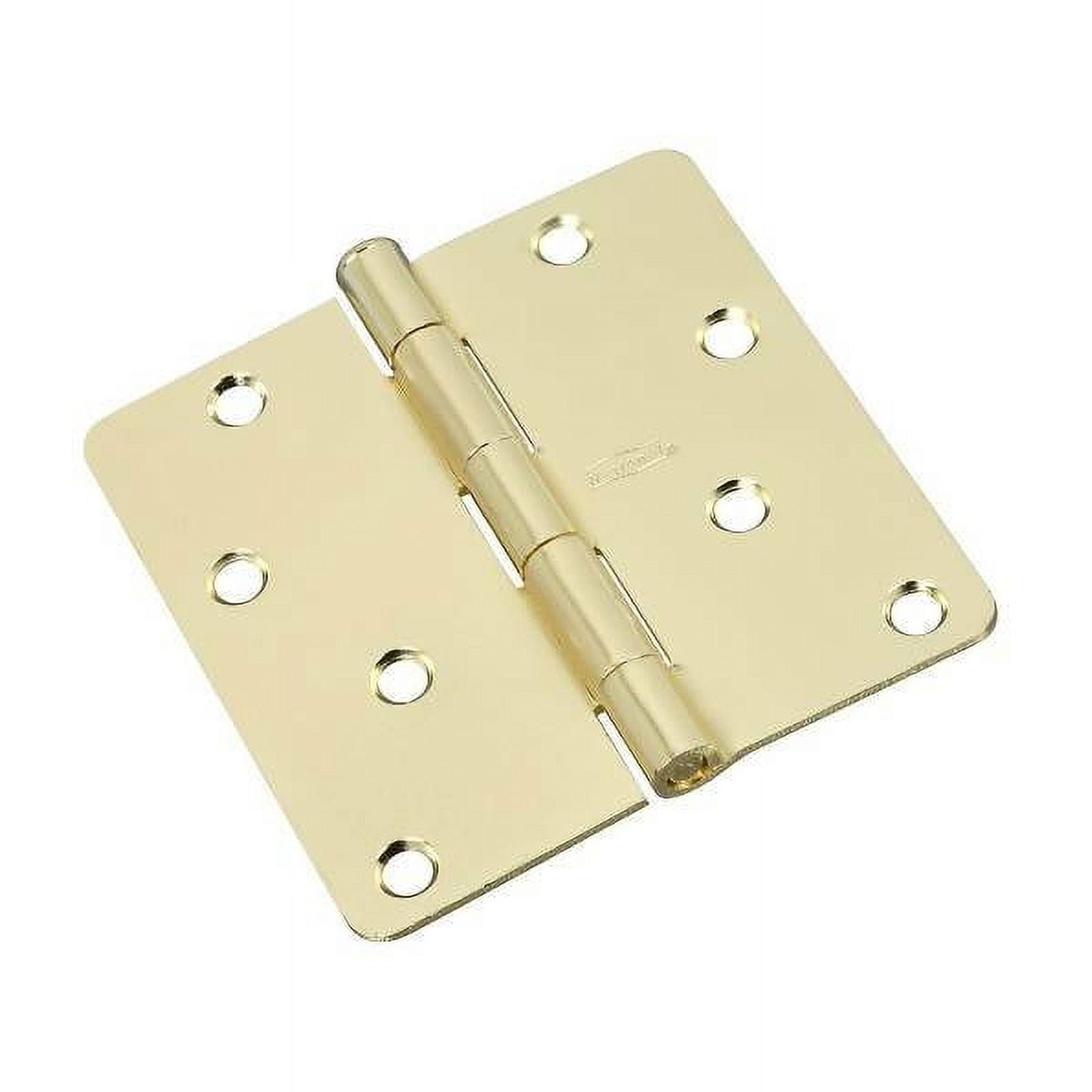National Hardware N830-210 Door Hinge, 4 in H Frame Leaf, Cold Rolled Steel, Polished Brass, Non ...