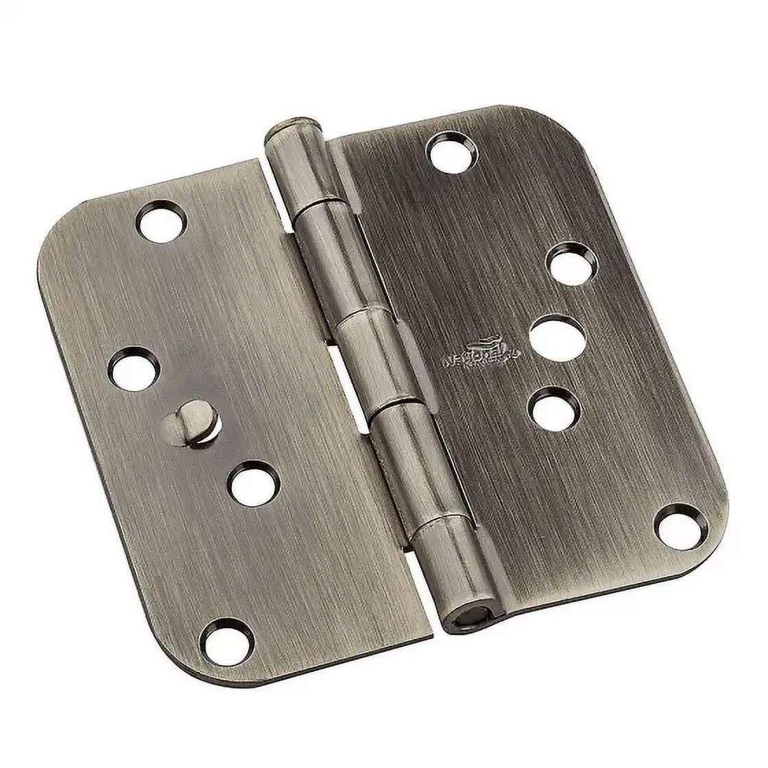 National Hardware N830-407 Security Stud 4 Inch 5/8 Radius Door Hinges Antique Brass 3 Pack ...