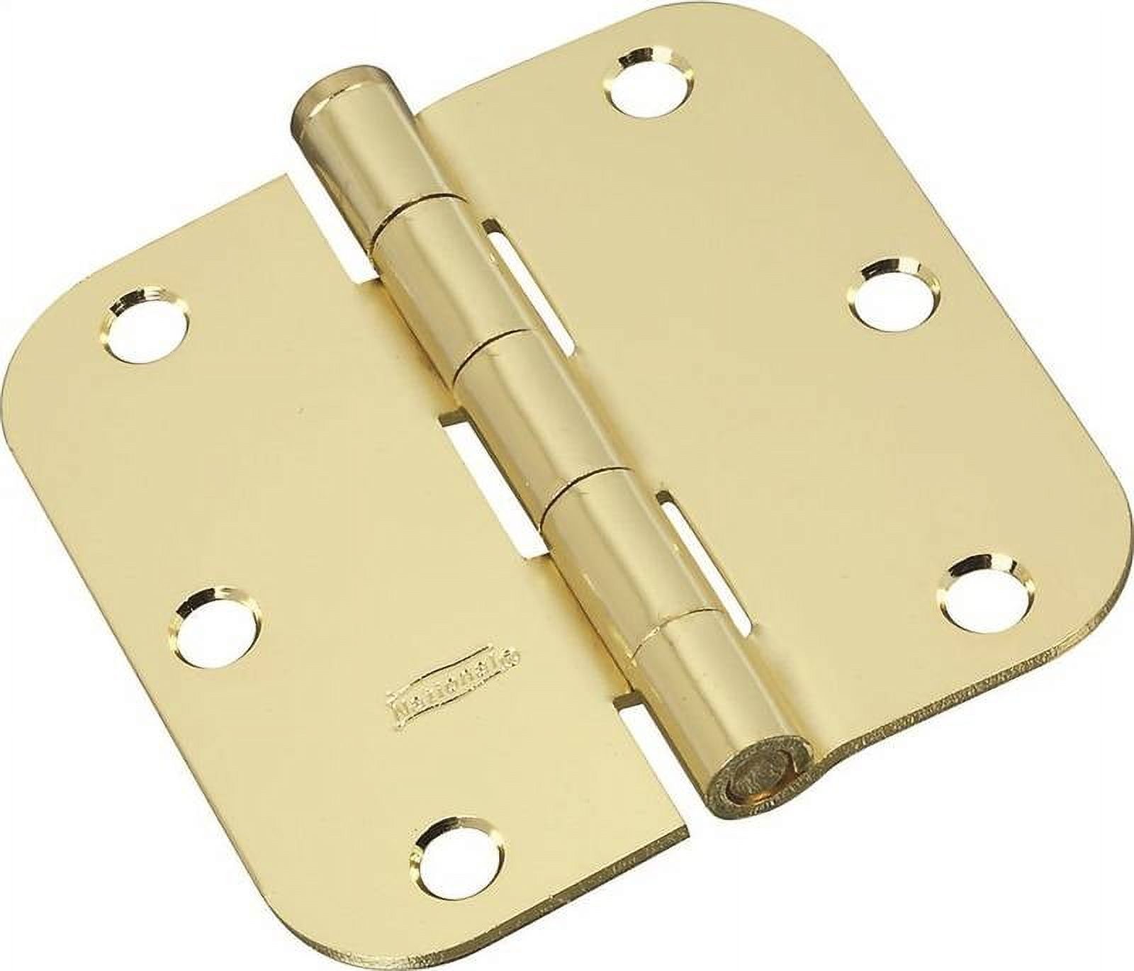National Hardware - SPB512R5/8 3-1/2" 5/8R Hinge 1/pk - Polished Brass ...