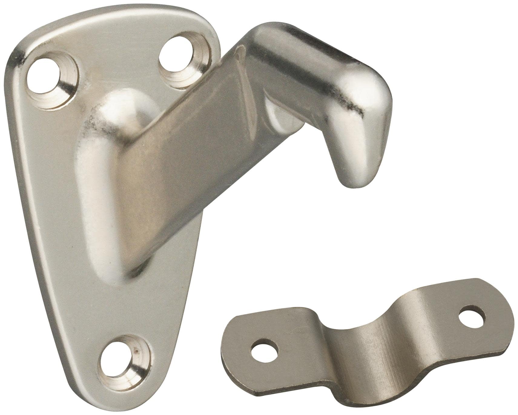 National Hardware Satin Nickel Zinc Handrail Bracket with Steel Strap ...
