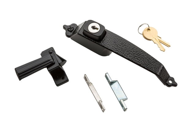 National Hardware V1330 Colonial Push Button Door Latch with Key, Black ...