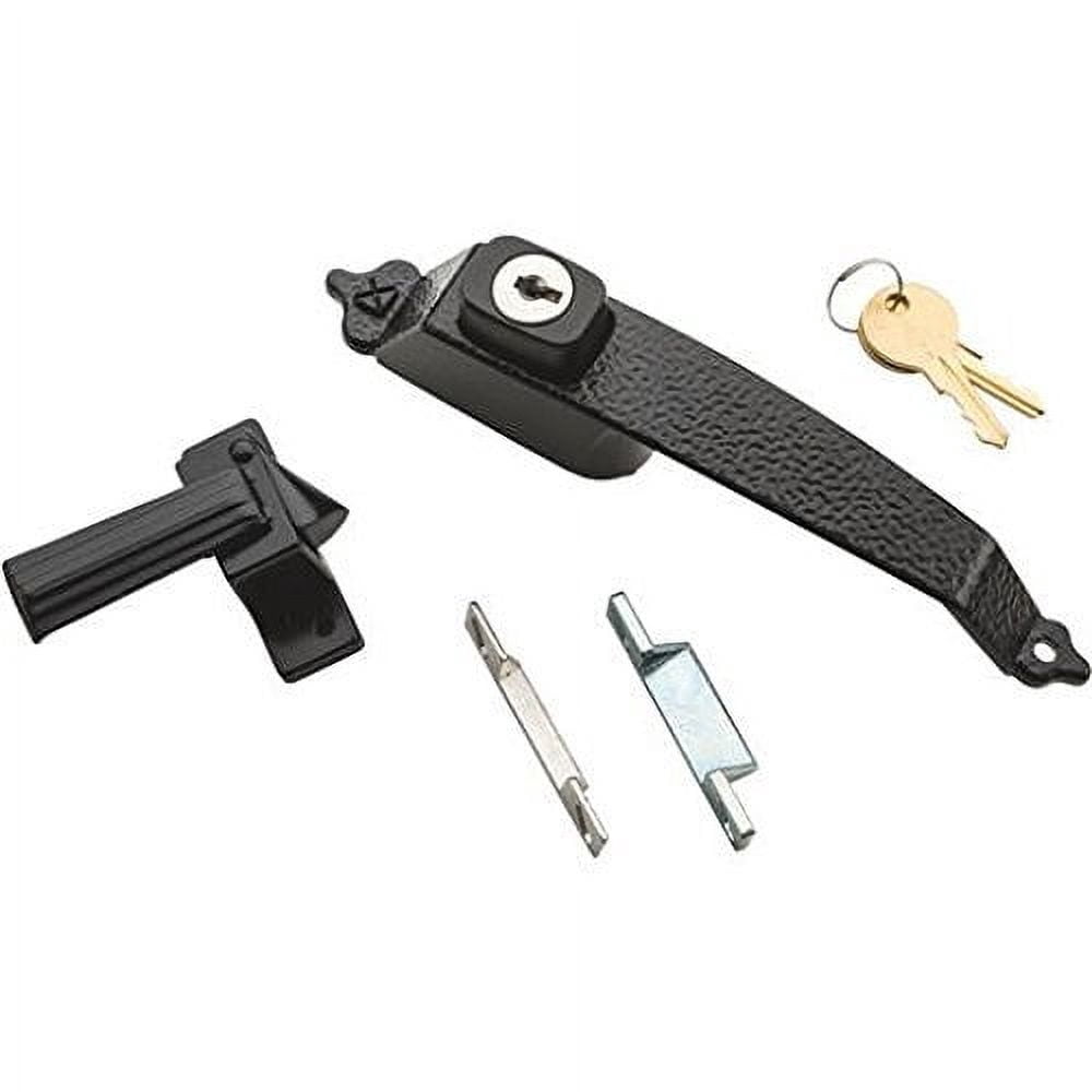 National Hardware V1330 Colonial Push Button Door Latch with Key, Black ...