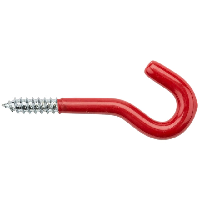 National Hardware Storage Screw Hook Vinyl Coated - Steel, Red, 5/16" x ...