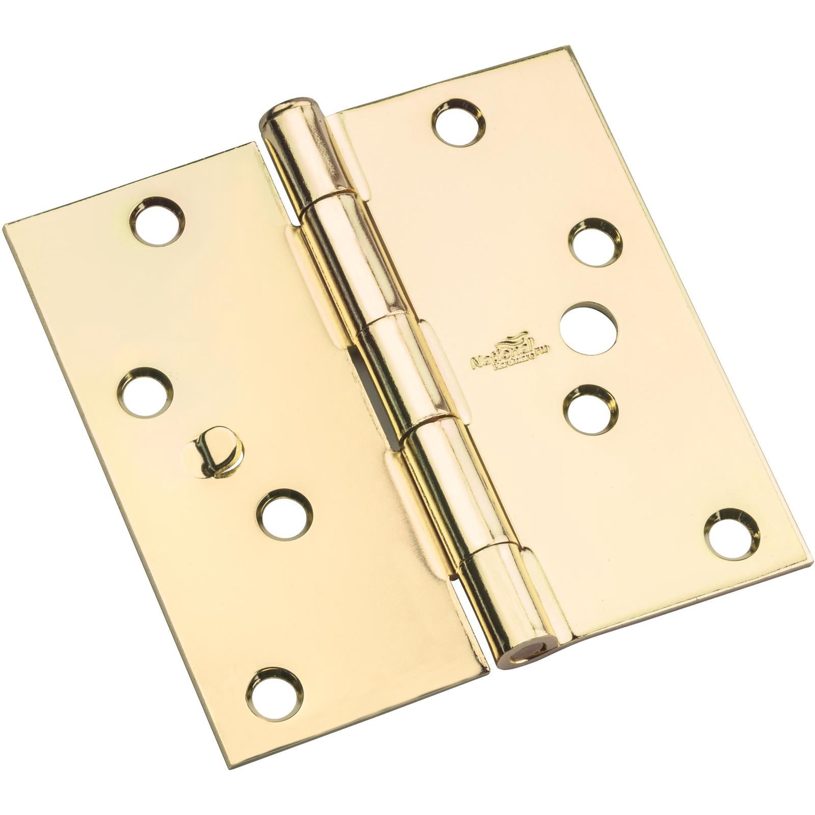 National Hardware - V512 4" SQR Hinge with Security Stud 3/pk - Brass ...