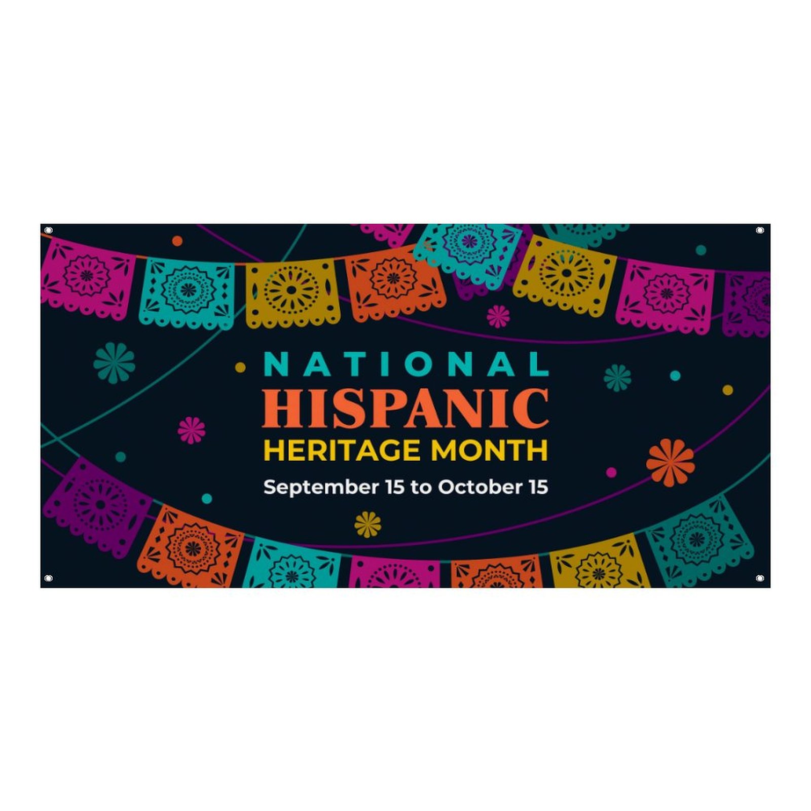 National Hispanic Heritage Month Banners Flag Hanging Backdrop Sign ...
