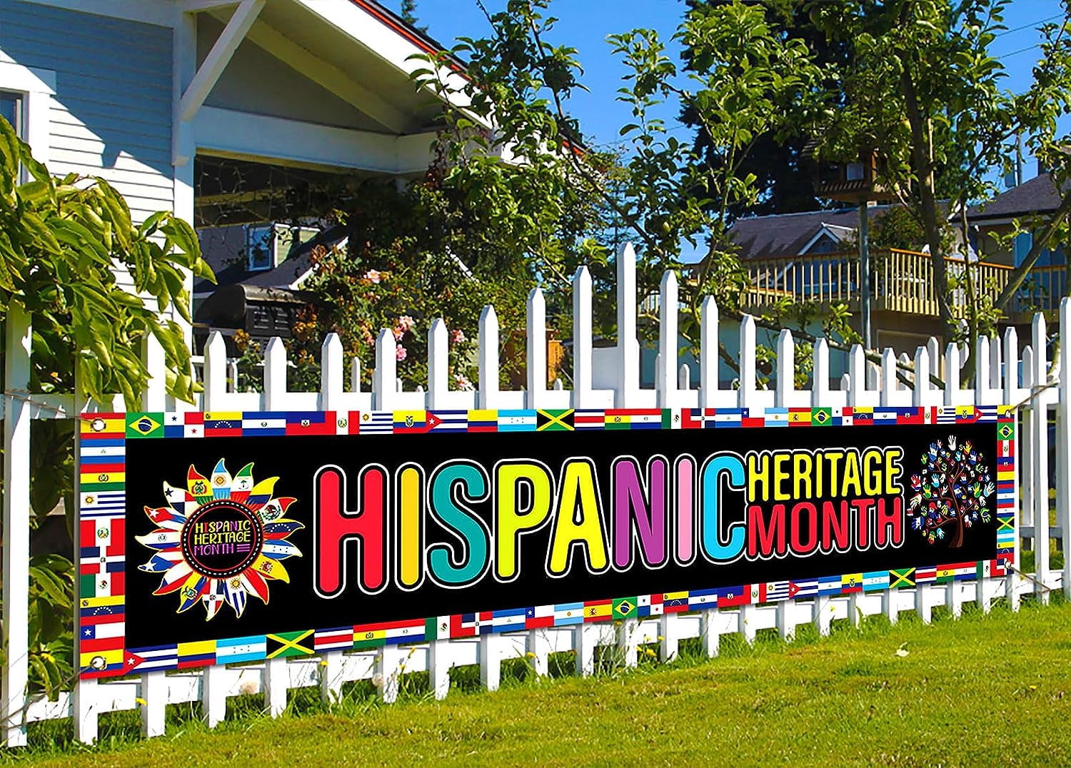 National Hispanic Heritage Month Decoration Fence Banner Latino 21 ...