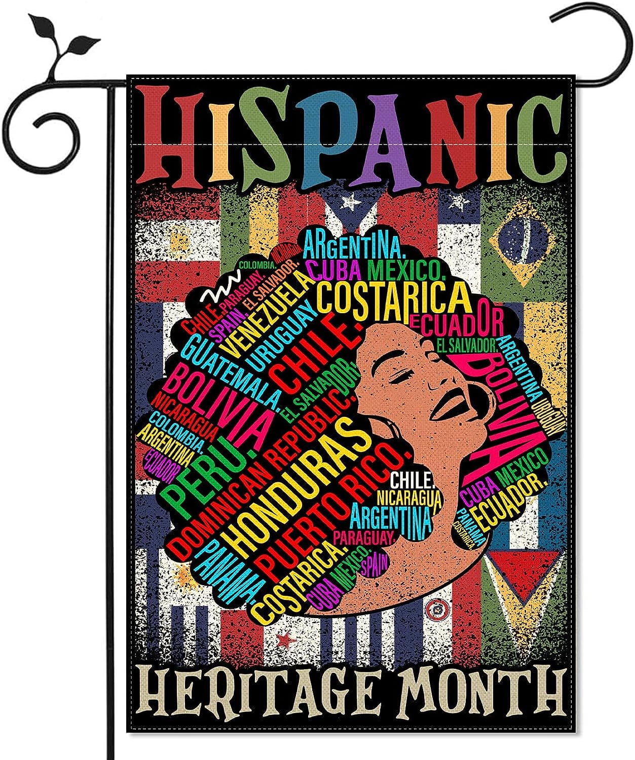 National Hispanic Heritage Month Garden Flag Women Latino Countries ...