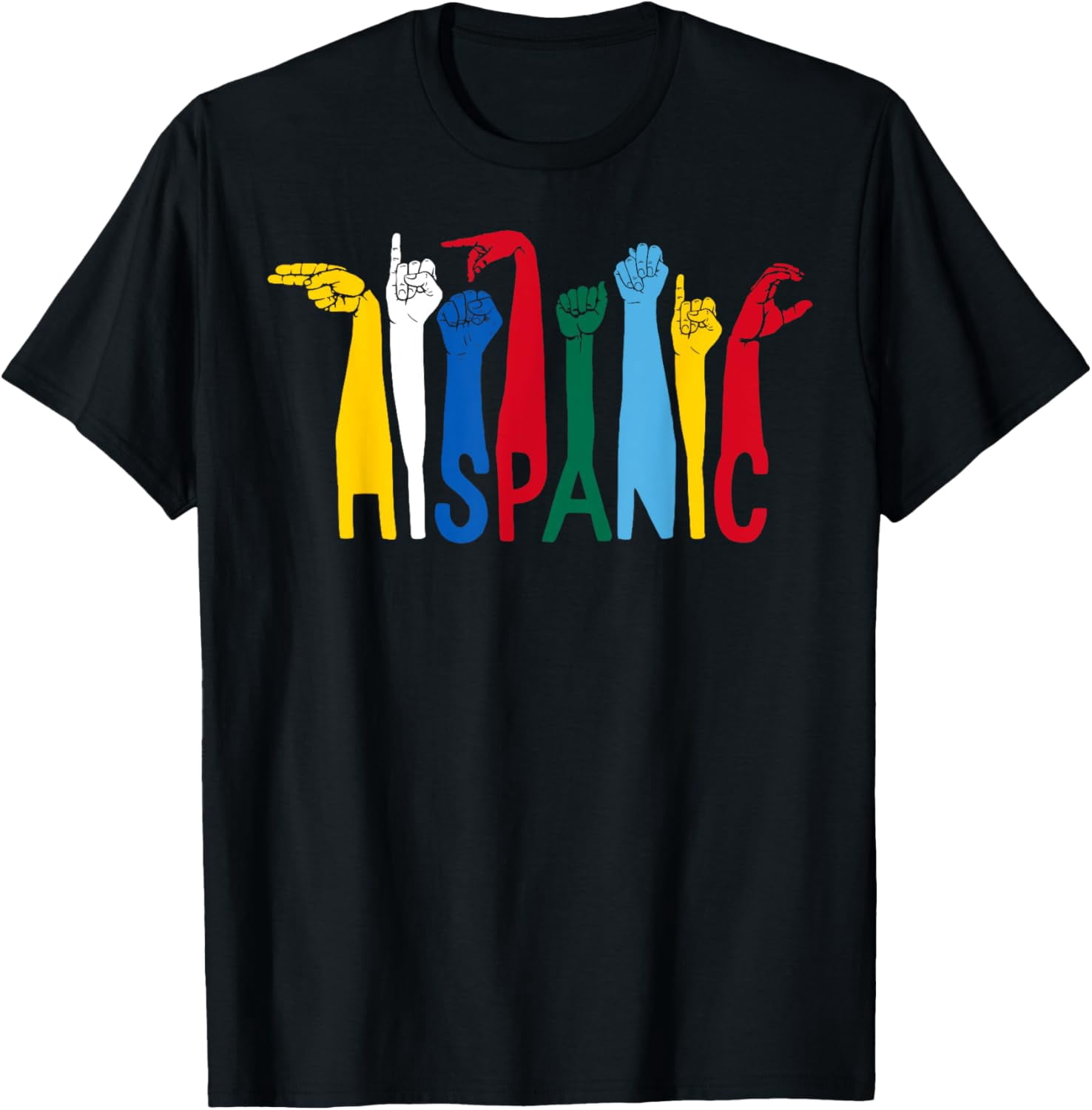 National Hispanic Heritage Month Hands Asl Language Latino T-Shirt ...