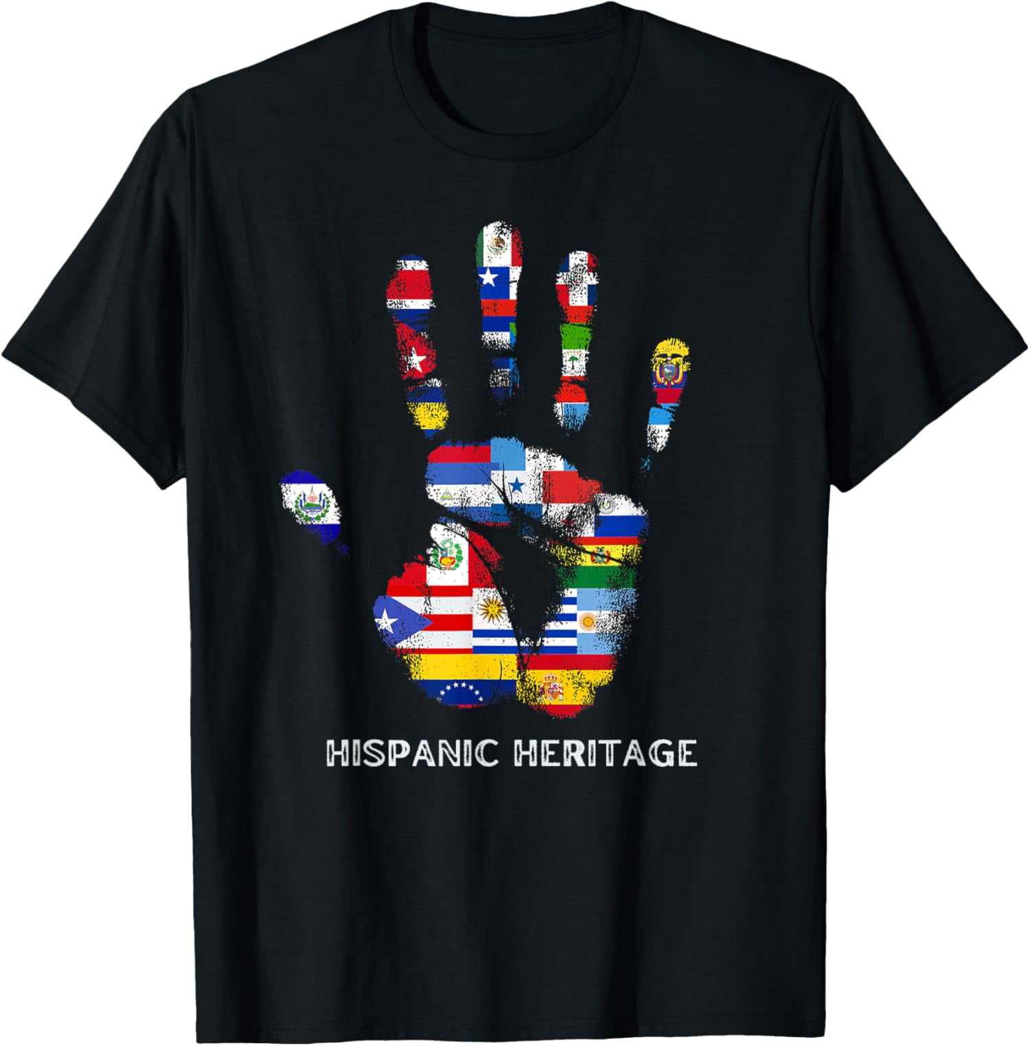 National Hispanic Heritage Month Latin America Flags Tee T-Shirt ...