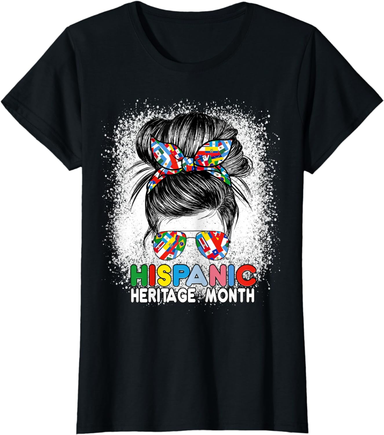 National Hispanic Heritage Month Latina Women Messy Bun T Shirt