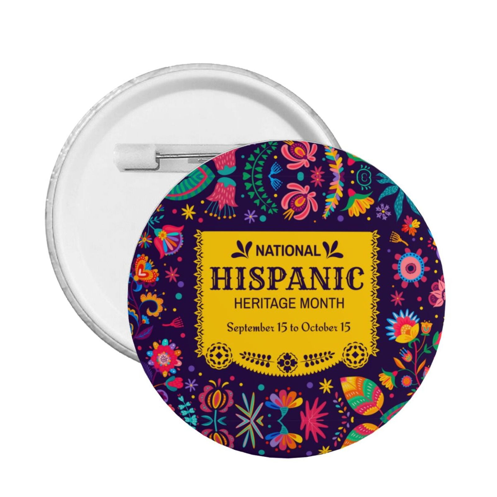 National Hispanic Heritage Month Mes De La Herencia Hispana Pin Button ...