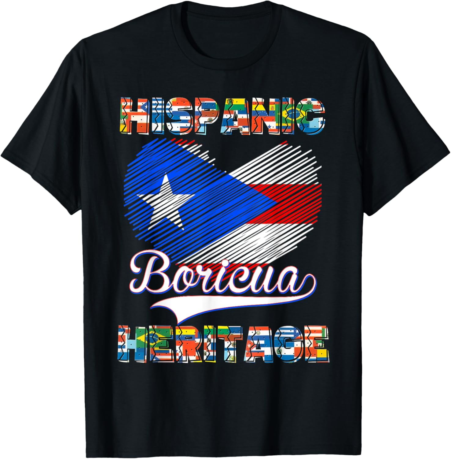 National Hispanic Heritage Month Puerto Rico Flag Boricua T-Shirt - Walmart.com