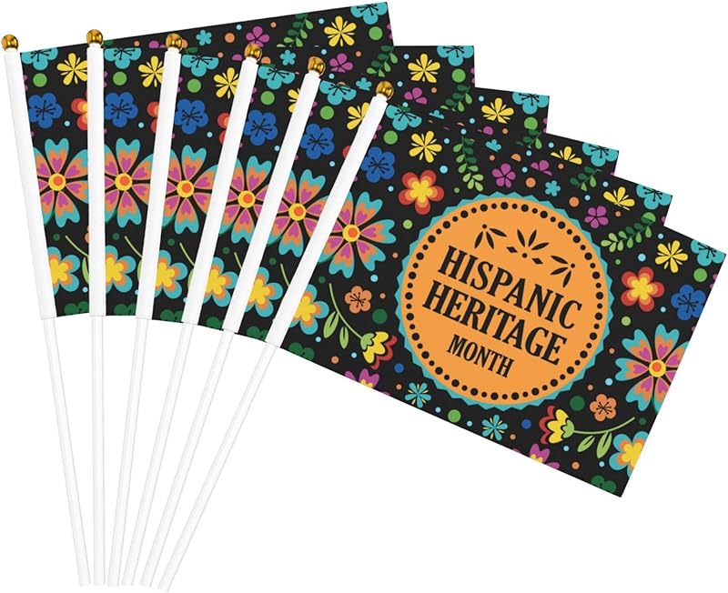 National Hispanic Heritage Month Small Mini Flags Hand Held Flag ...
