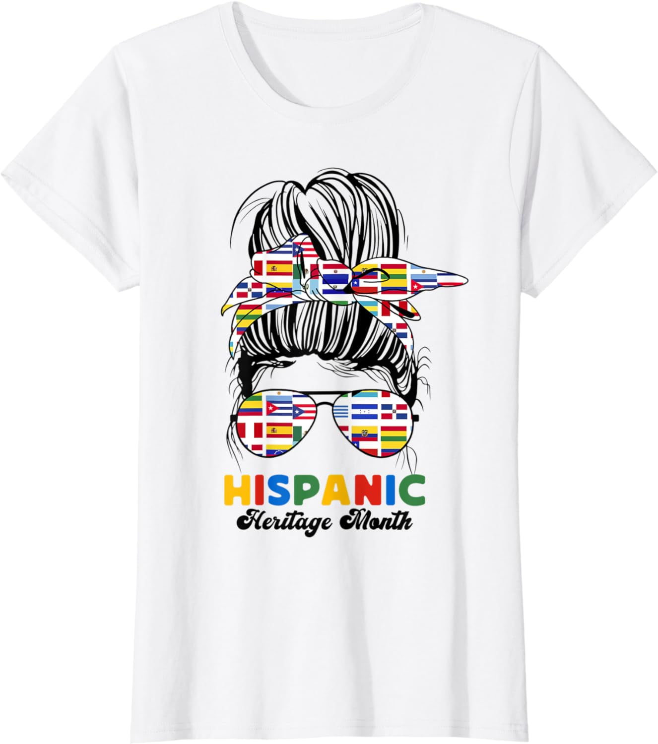 National Hispanic Heritage Month Womens Shirts Messy Bun T Shirt
