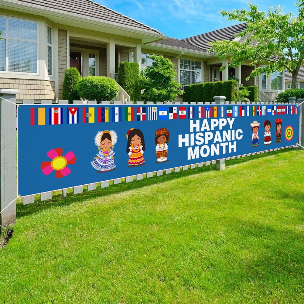National Hispanic Month Celebration Banner Flag with 4 Grommets ...