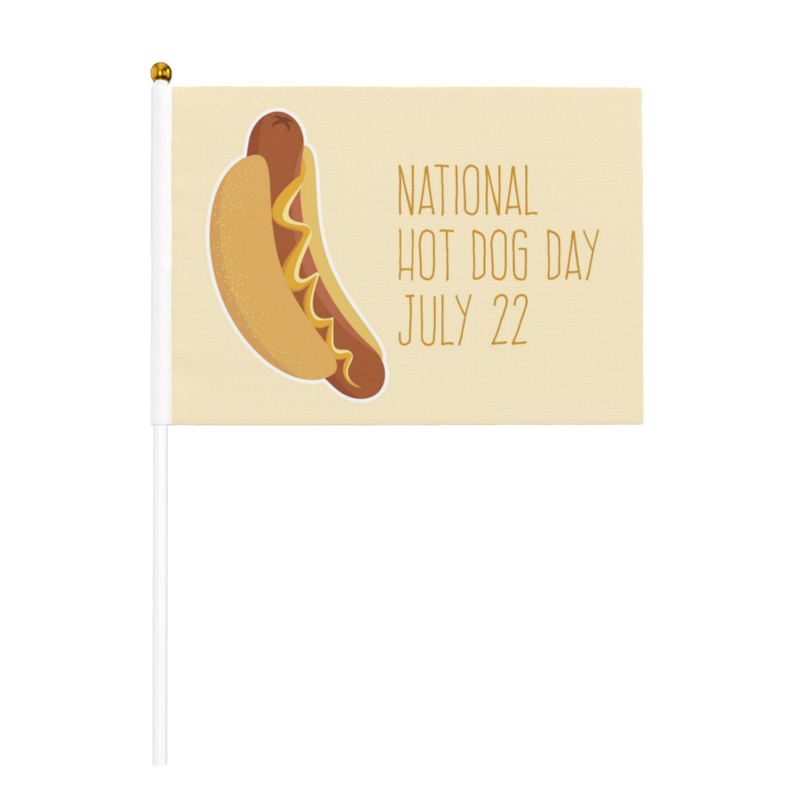 National Hot Dog Day Flag Small Mini Hand Held Flags Small Miniature ...