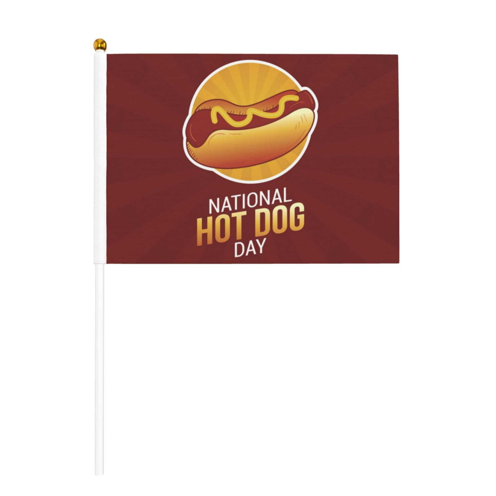National Hot Dog Day Flag Small Mini Hand Held Flags Small Miniature ...