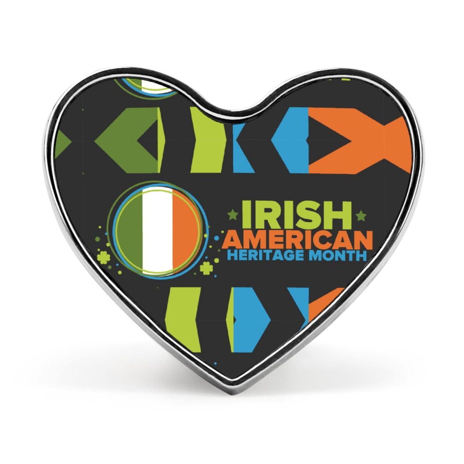National Irish-American Heritage Month Pins Heart Buttons Enamel Badges ...