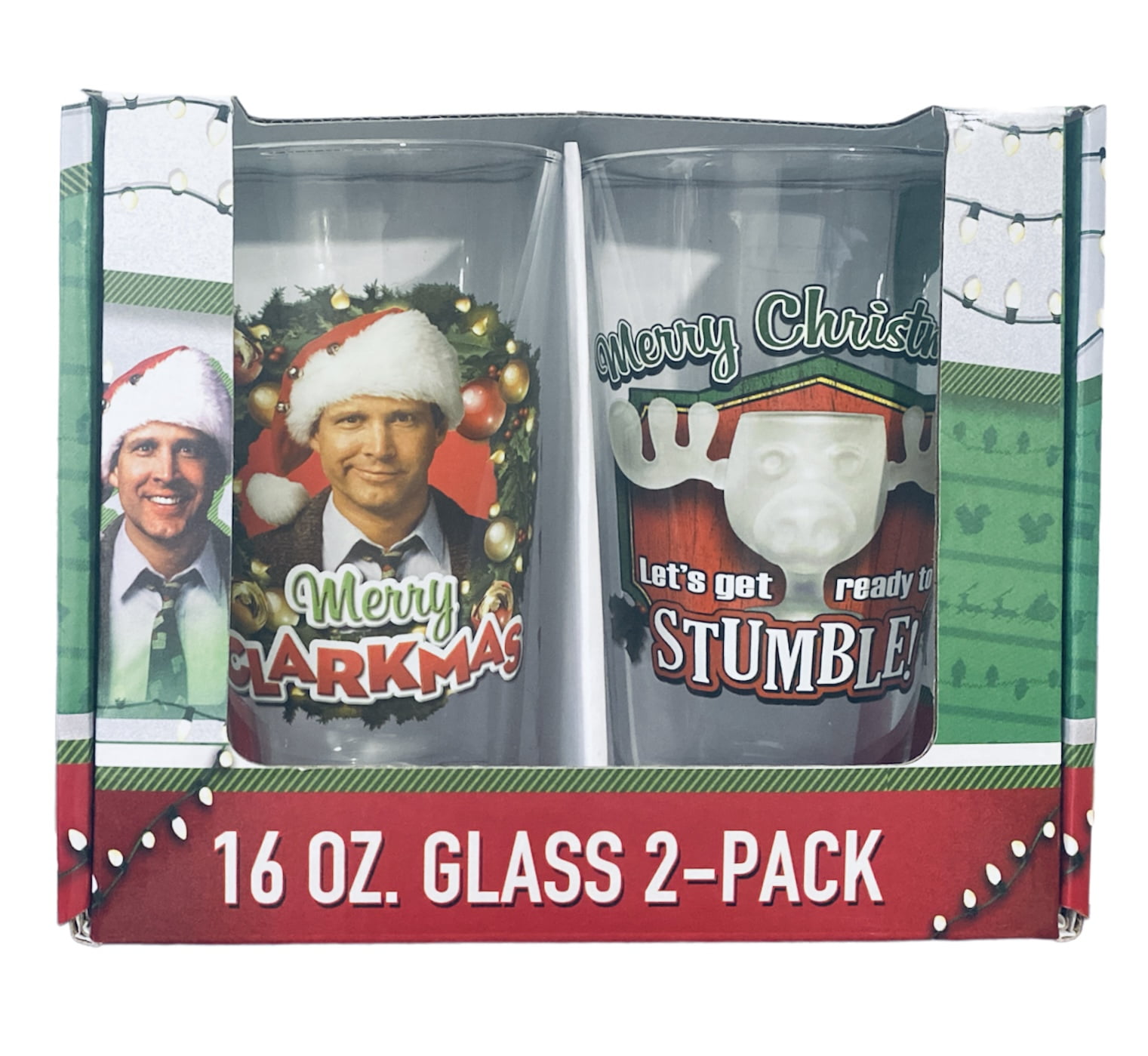National Lampoon's Christmas Vacation 16 Oz. Glass 2-Pack (Merry ...