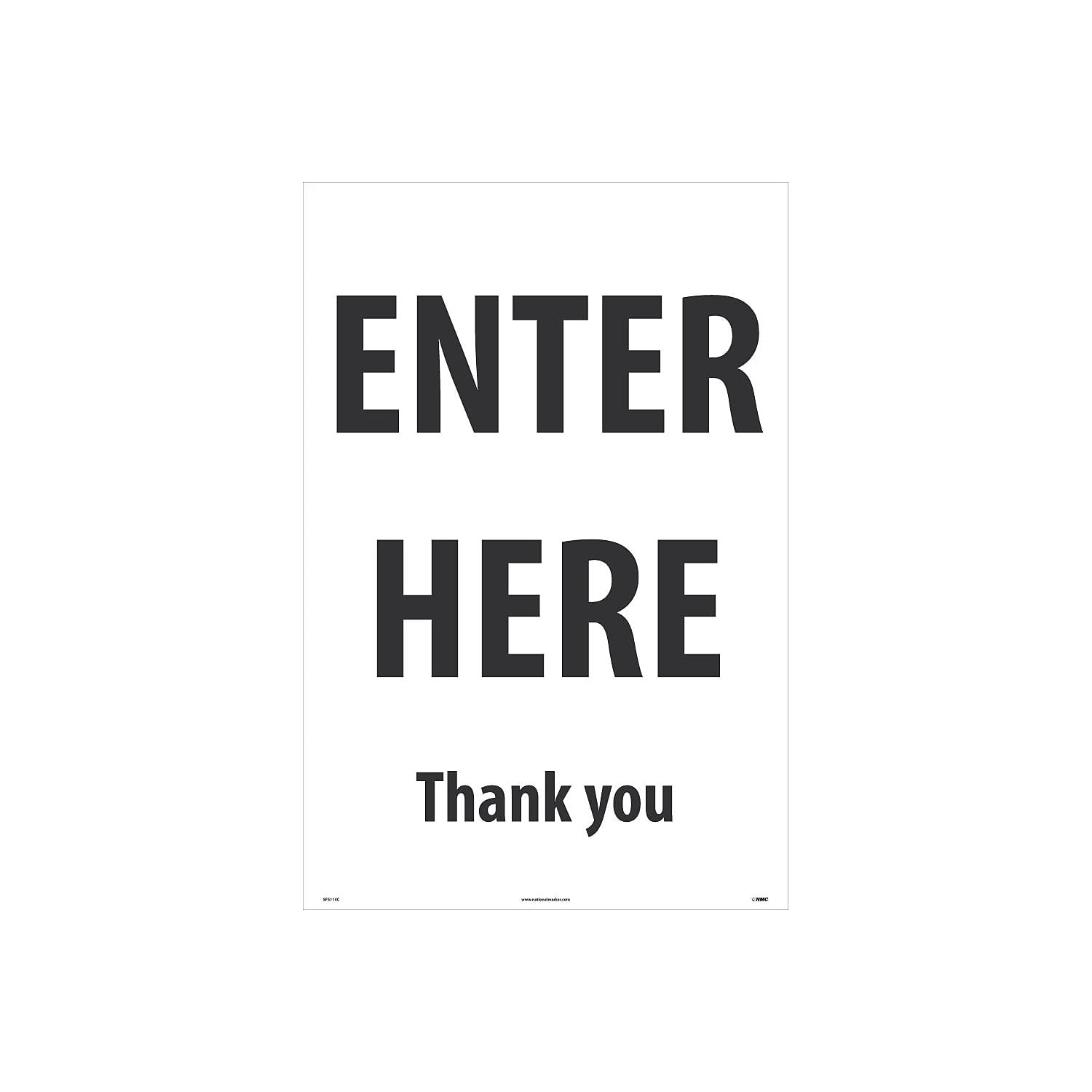 National Marker A-Frame Sign "Enter Here " 36" x 24" White/Black ...