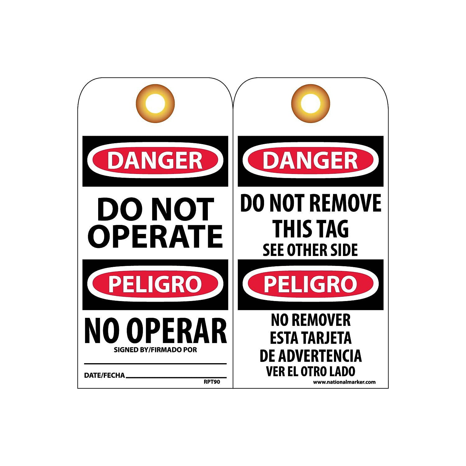 National Marker Accident Prevention Tags; Danger Do Not Operate ...