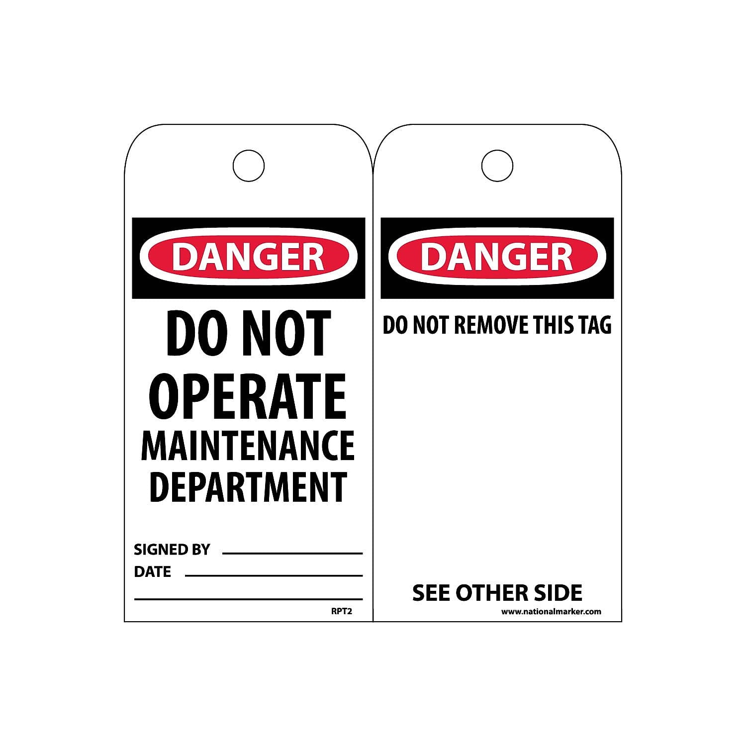 National Marker Accident Prevention Tags; Danger Do Not Operate ...