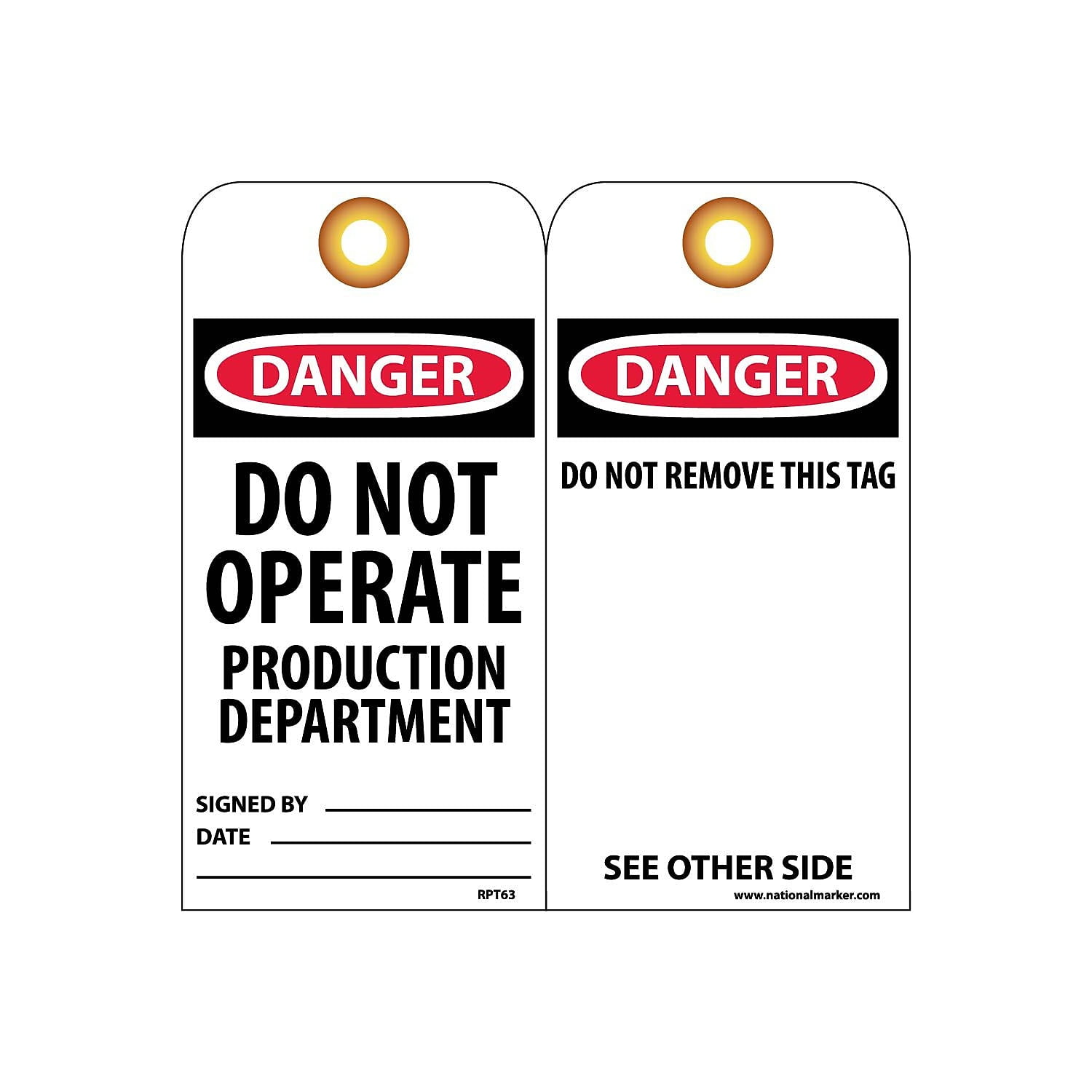 National Marker Accident Prevention Tags; Danger Do Not Operate ...