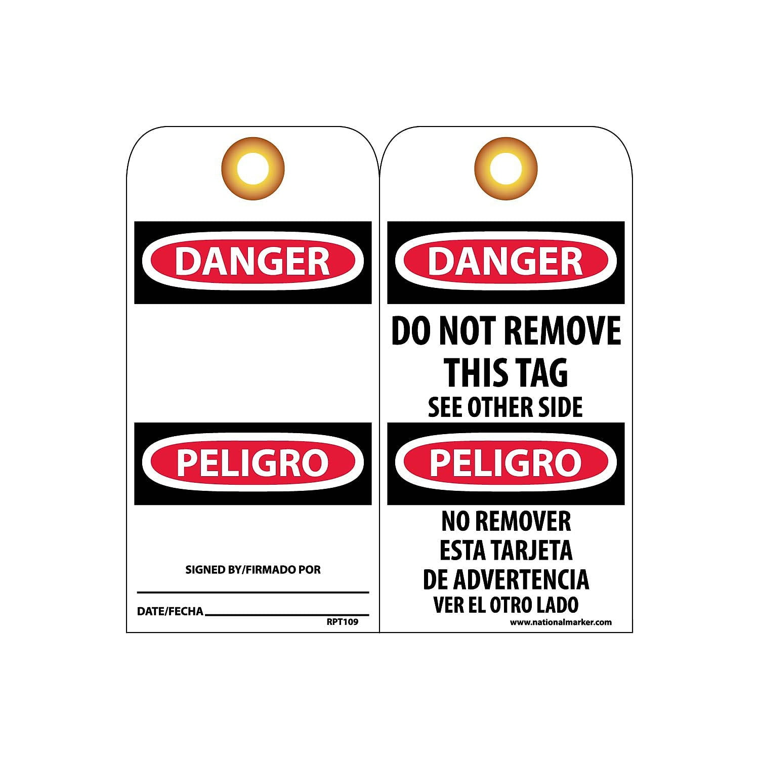 National Marker Accident Prevention Tags; Danger Do Not Remove ...
