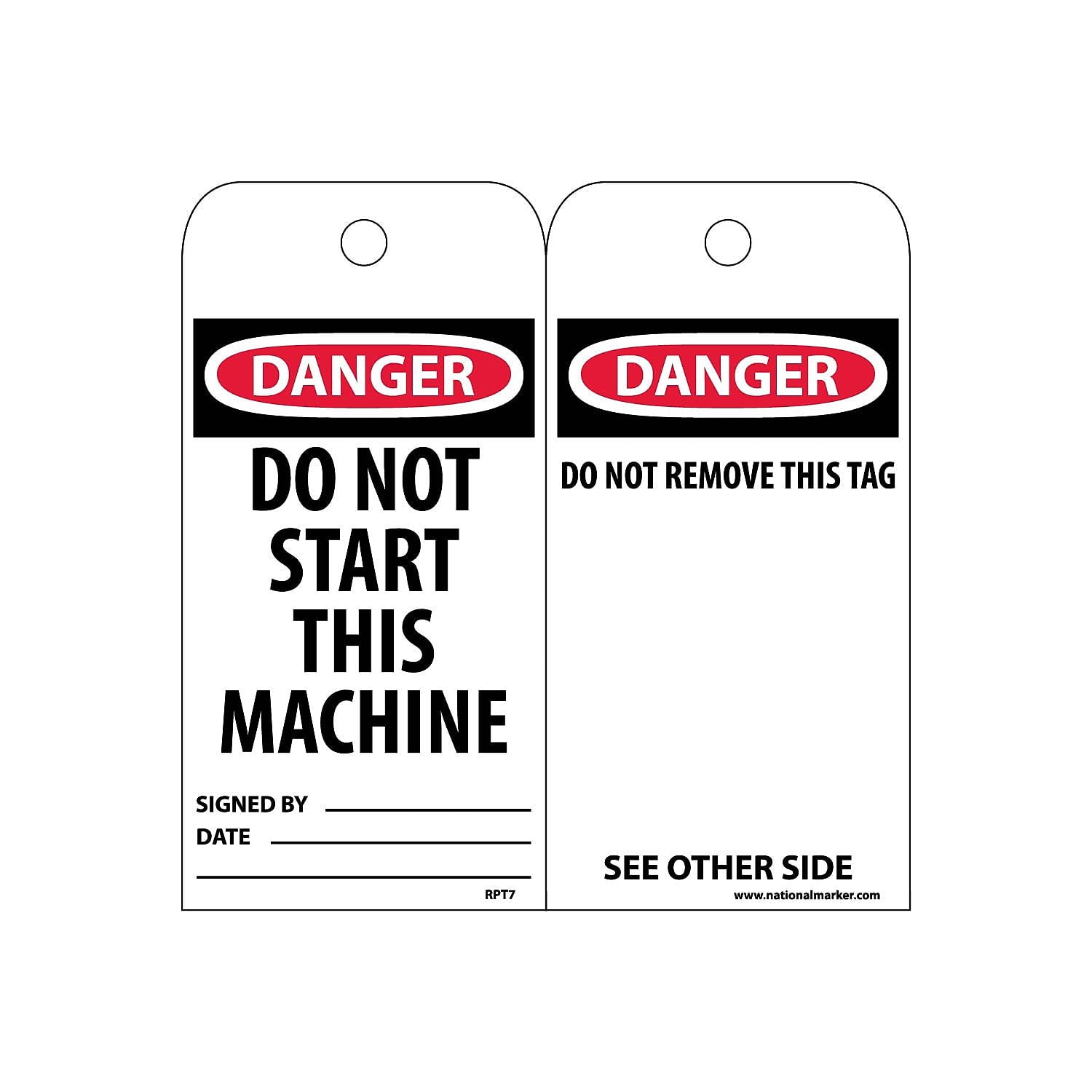 National Marker Accident Prevention Tags; Danger Do Not Start This ...
