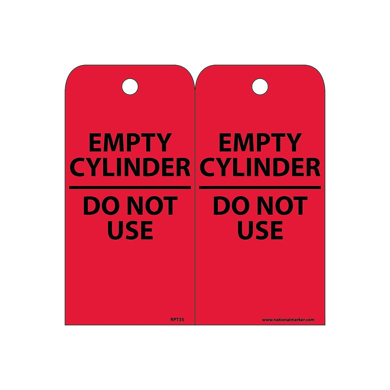 National Marker Accident Prevention Tags; Empty Cylinder Do Not Use 6X3 ...