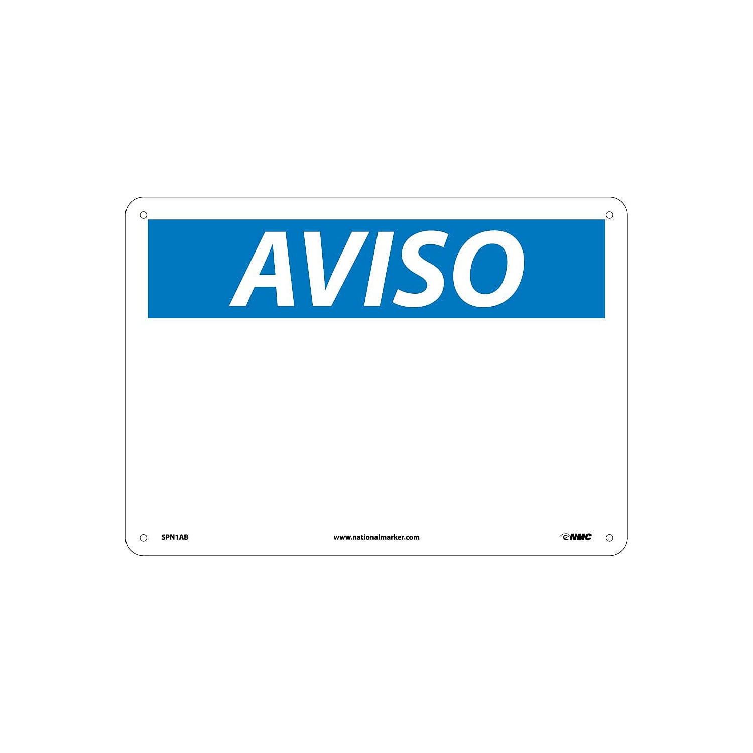 National Marker Aviso; Blank 14X10 .040 Aluminum SPN1AB - Walmart.com