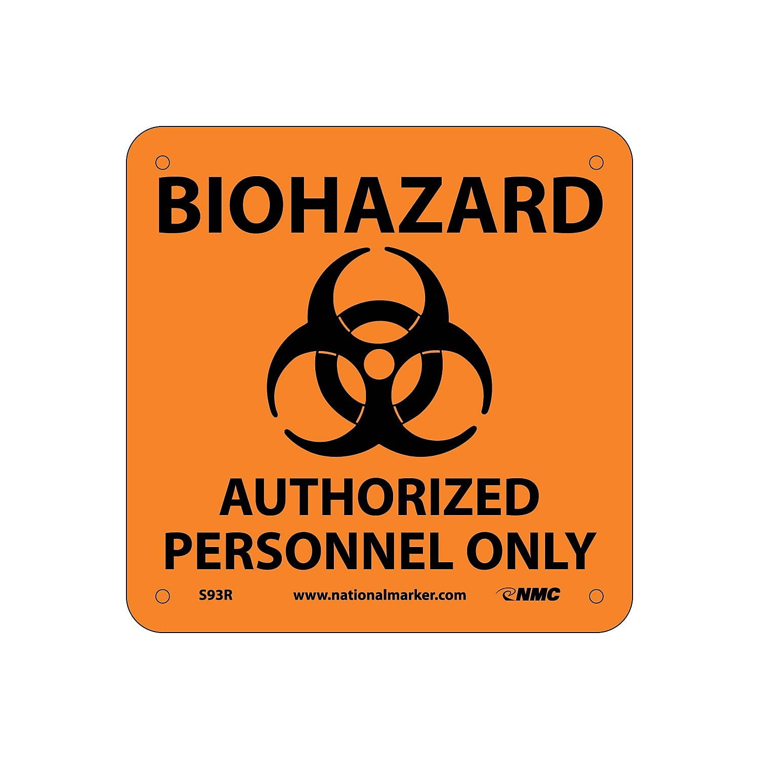 National Marker Biohazard Authorized Personnel Only (W/ Graphic) 7X7 ...