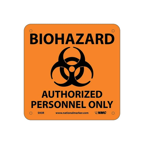National Marker Biohazard Authorized Personnel Only (W/ Graphic) 7X7 ...