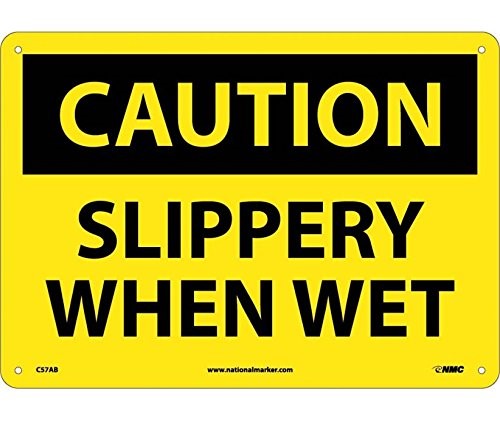 National Marker C57AB Caution Slippery When Wet Sign - Walmart.com