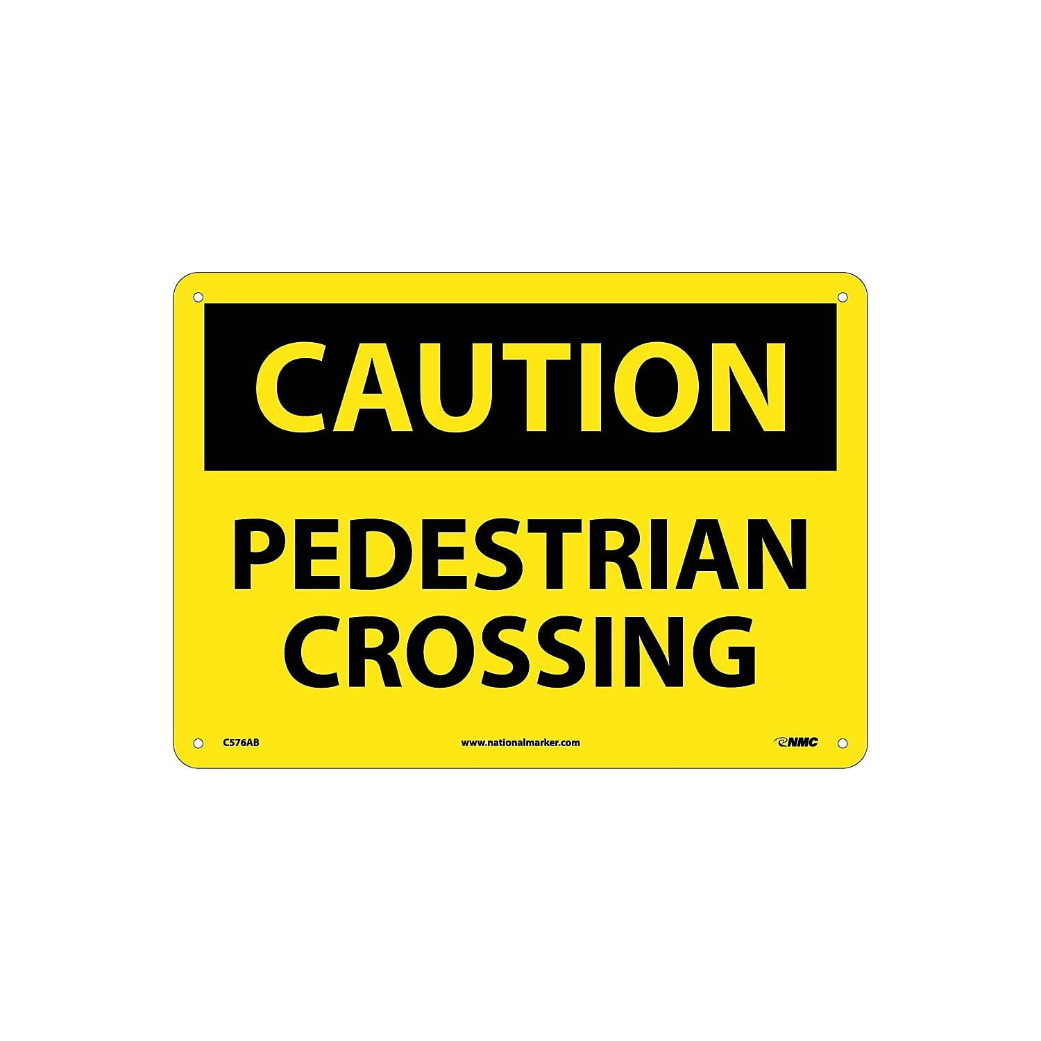 National Marker Caution Pedestrian Crossing 10X14 .040 Aluminum Caution ...