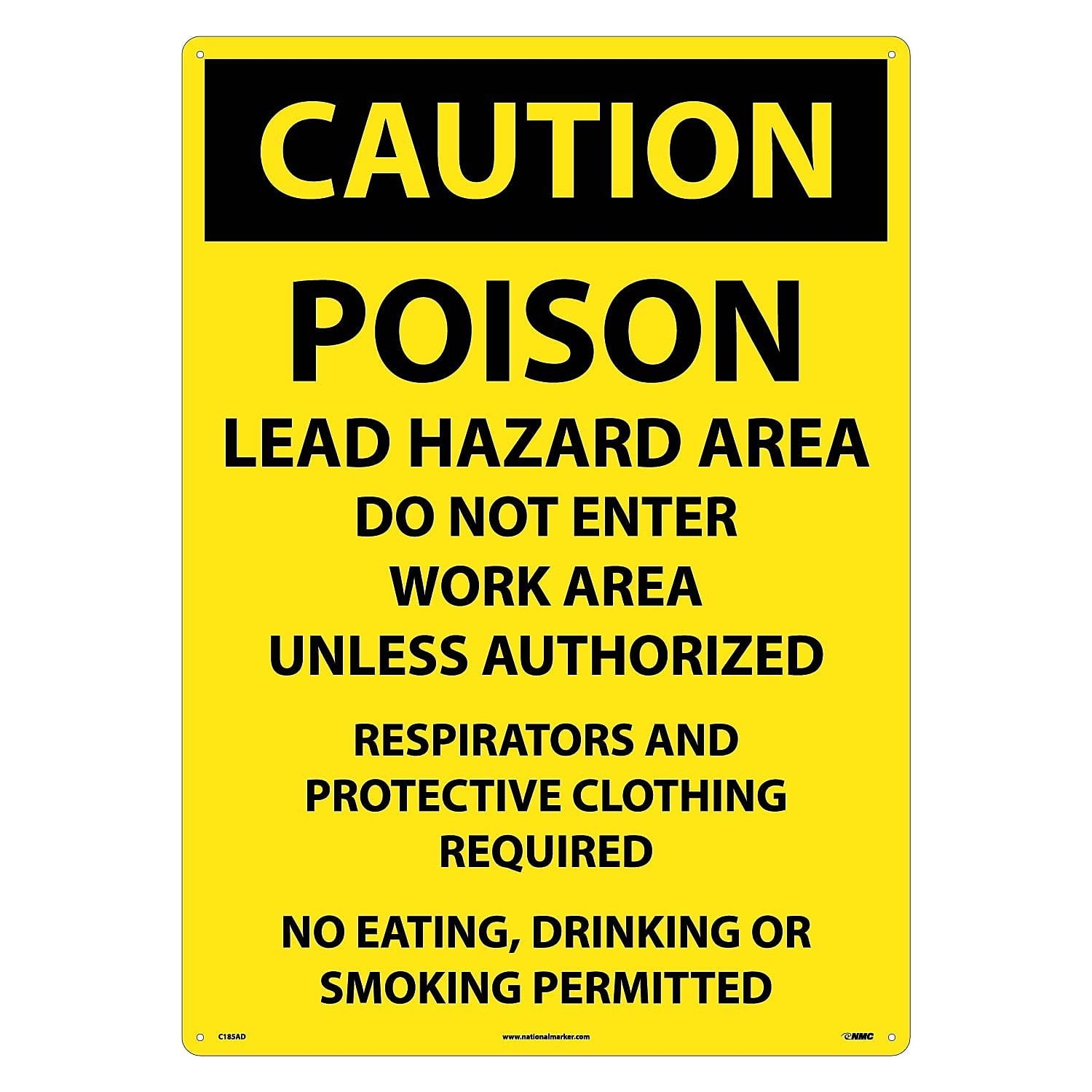 National Marker Caution Poison Lead Hazard Area Do Not Enter Work Area ...