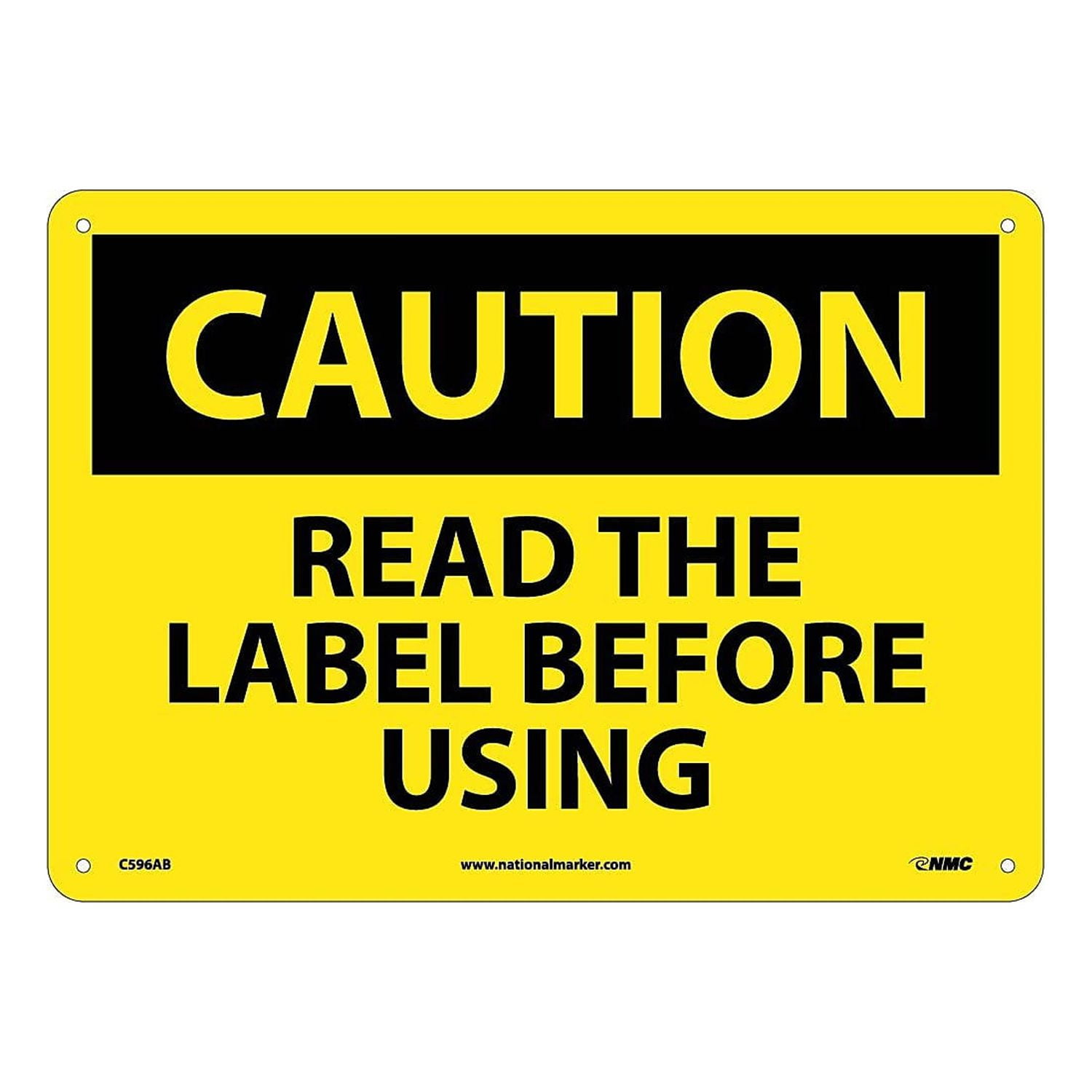 National Marker Caution Read The Label Before Using Graphic 10X14 .040 ...