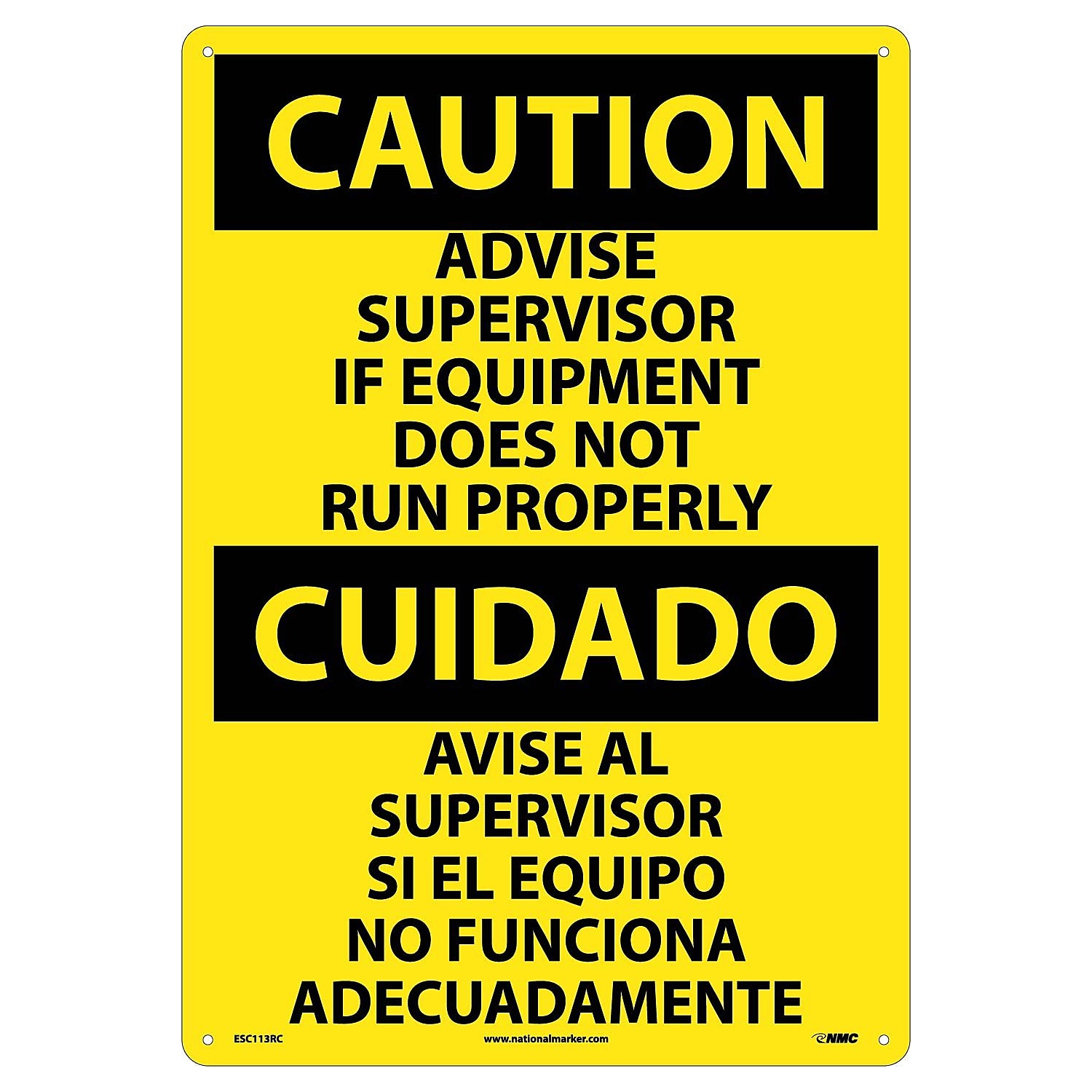 National Marker Caution Signs; Advise Supervisor If Equipment Do Not ...