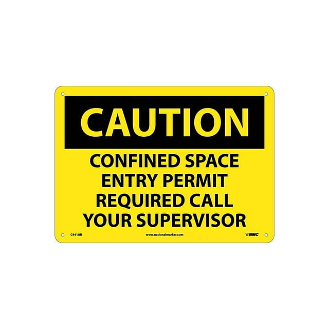 National Marker Caution Signs; Confined Space Entry Permit Required ...