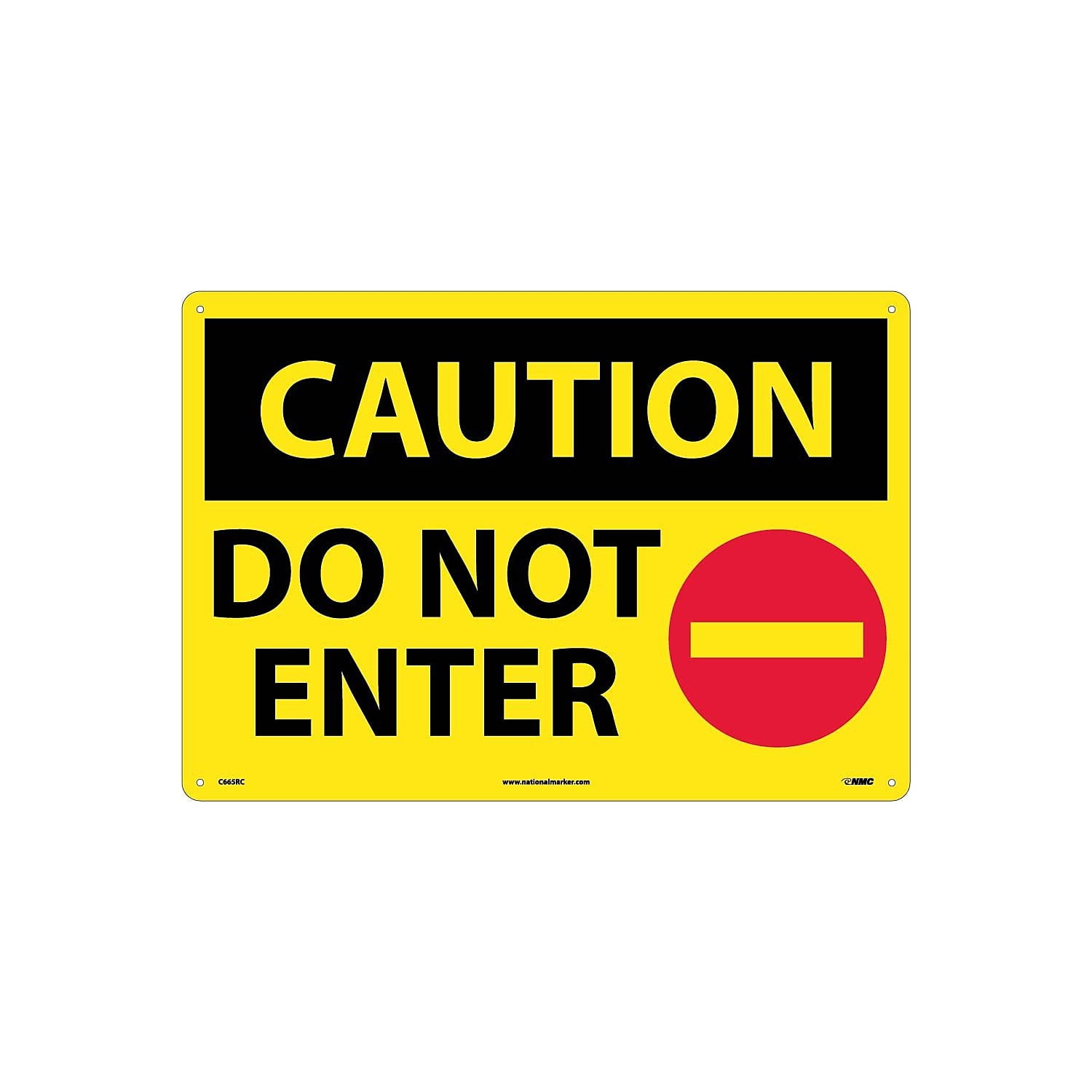 National Marker Caution Signs; Do Not Enter Graphic 14X20 Rigid Plastic ...