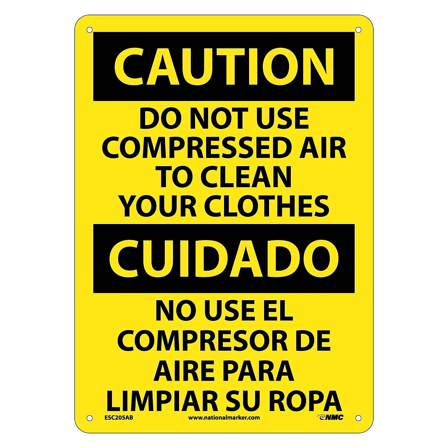 National Marker Caution Signs; Do Not Use Compressed Air To Clean Your ...