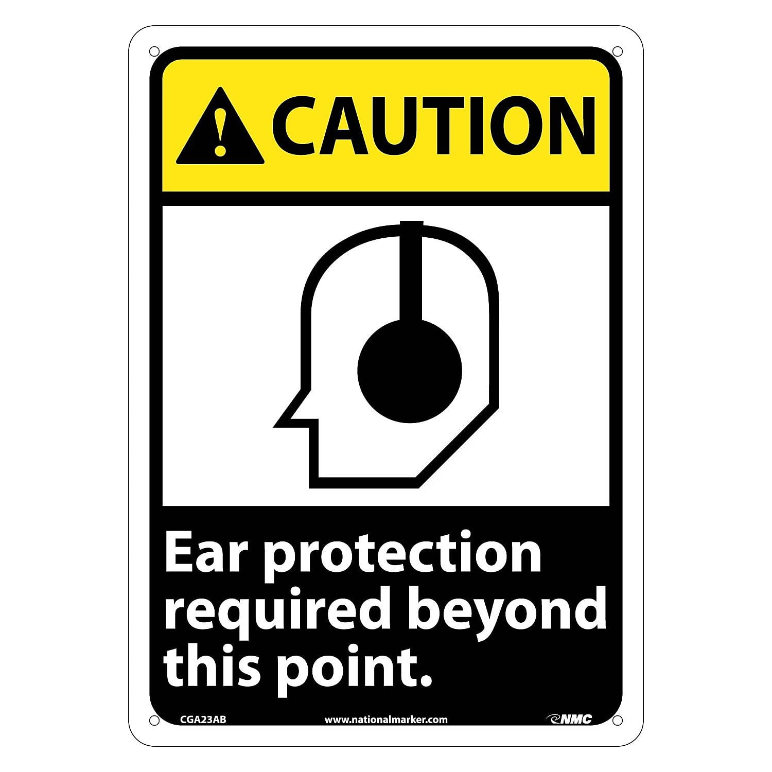 National Marker Caution Signs Ear Protection Required Beyond This