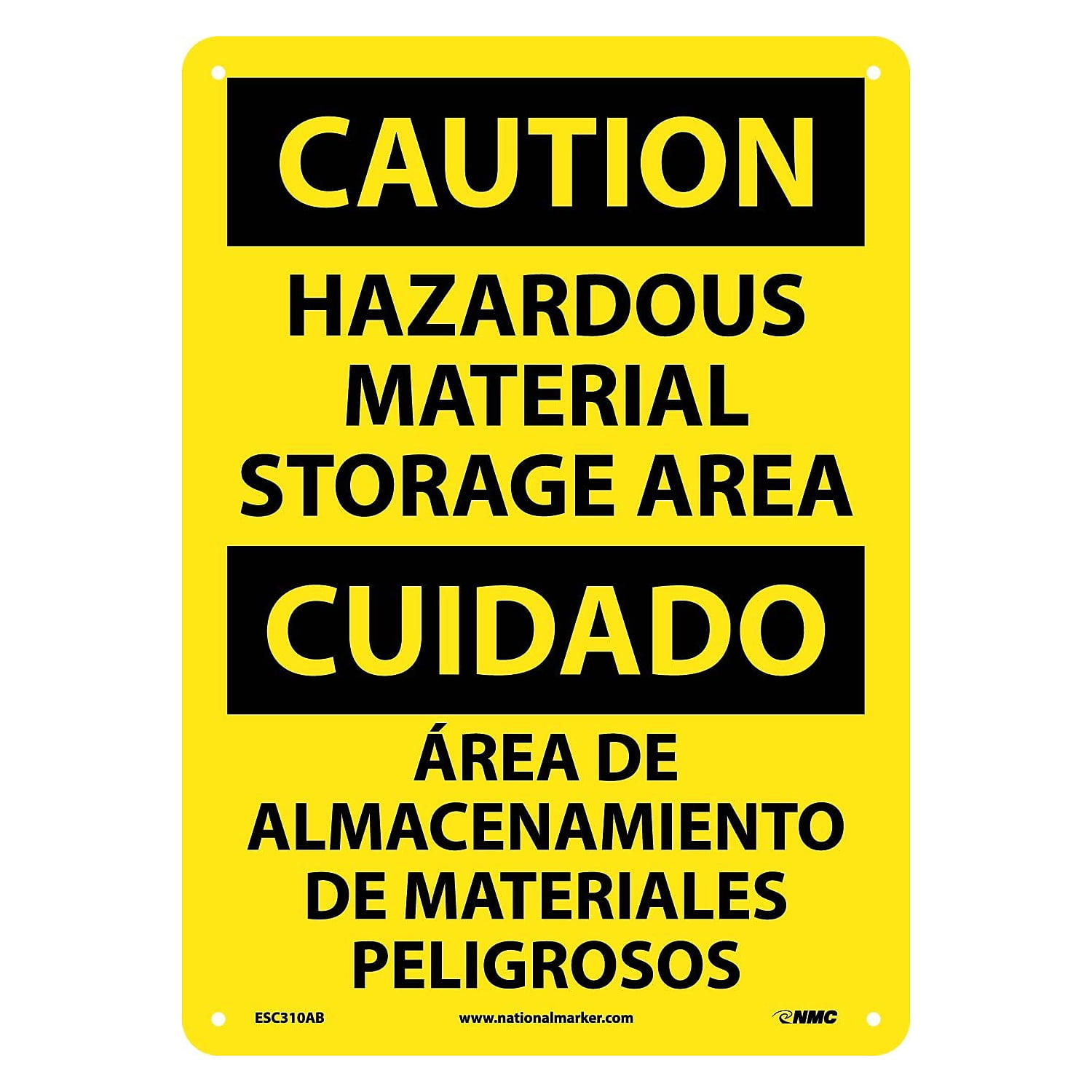National Marker Caution Signs; Hazardous Material Storage Area ...
