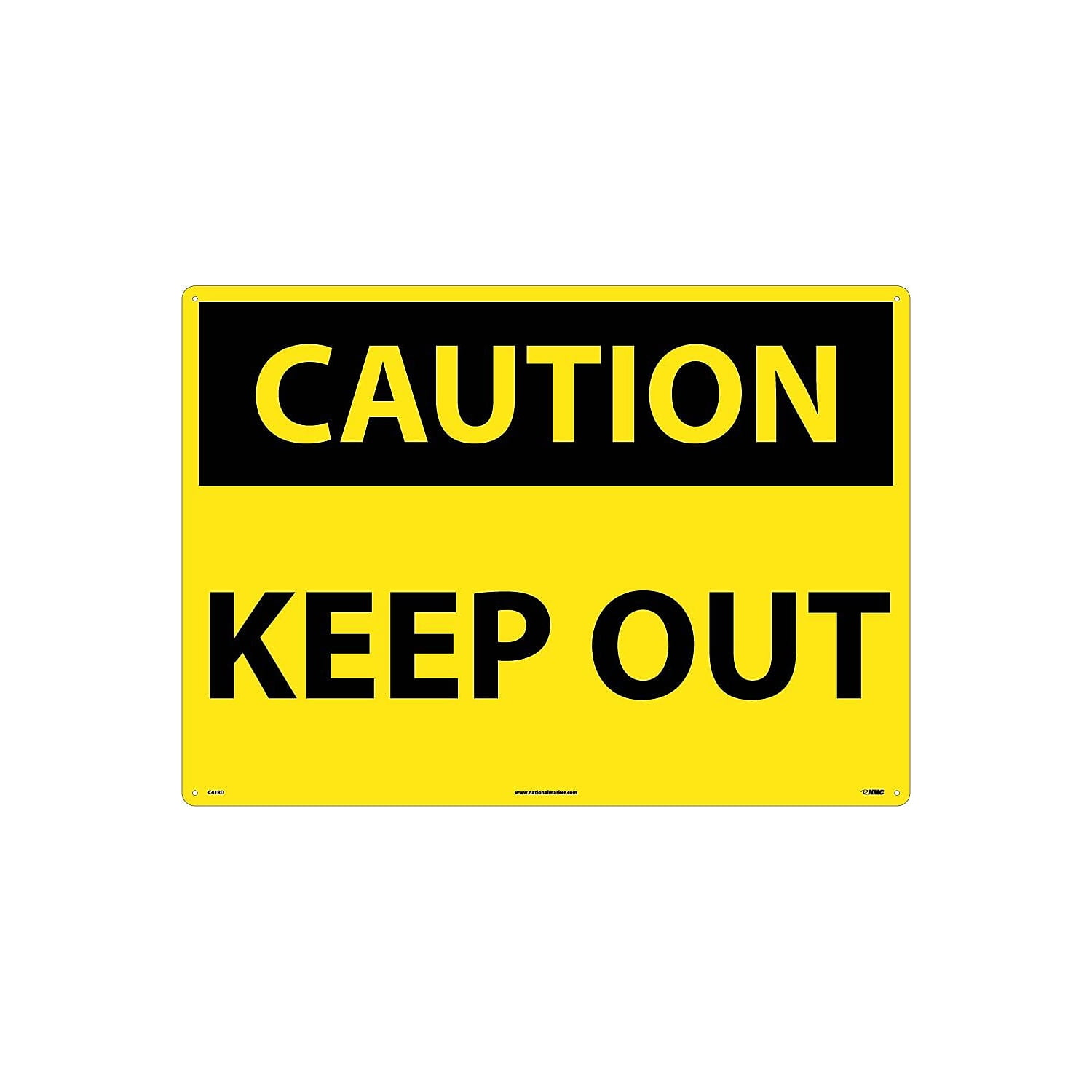 National Marker Caution Signs; Keep Out 20X28 Rigid Plastic C41RD ...