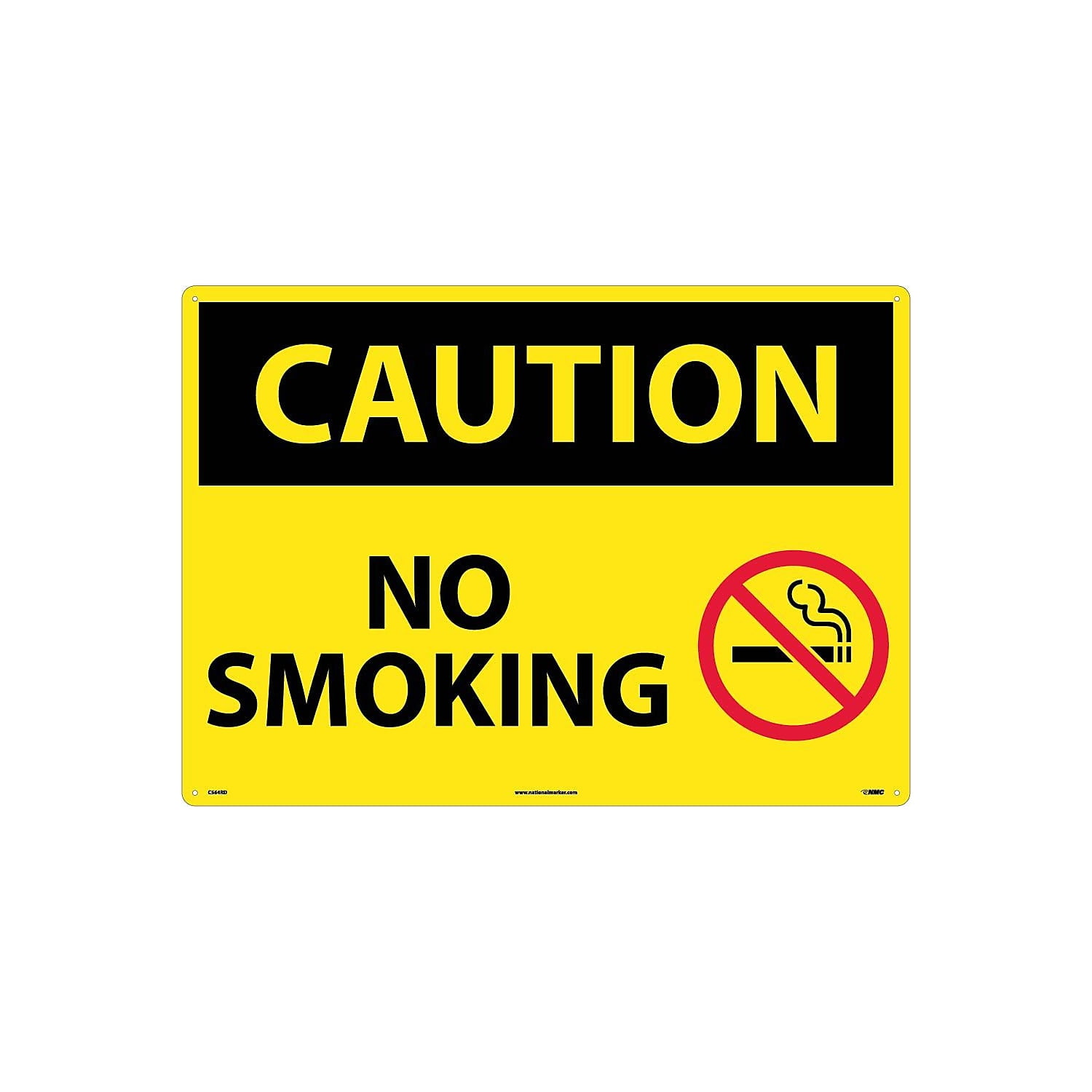 National Marker Caution Signs; No Smoking Graphic 20X28 Rigid Plastic ...