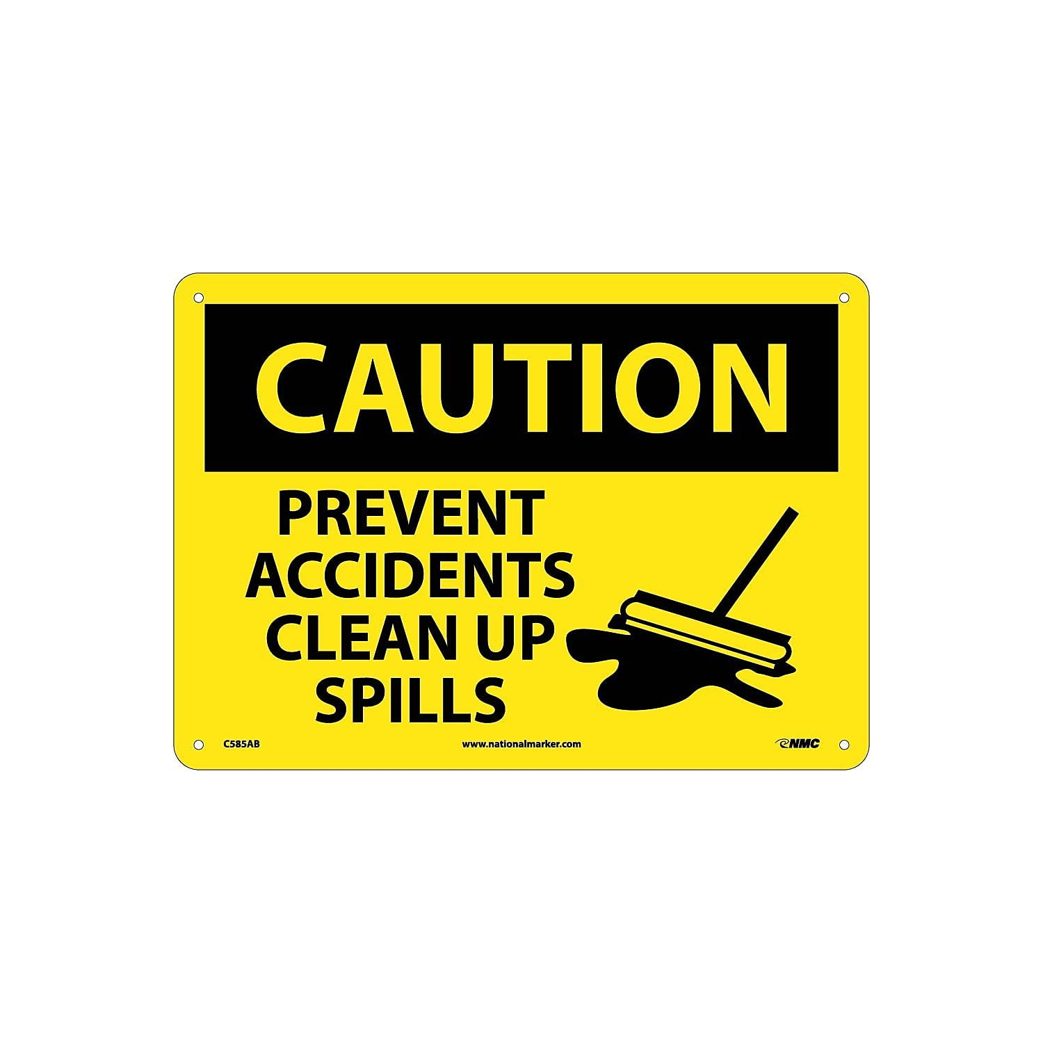 National Marker Caution Signs; Prevent Accidents Clean Up Spills ...