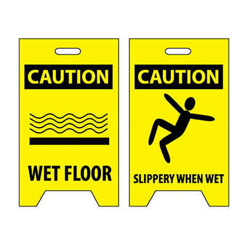 NMC FS1 Floor Sign - Caution Wet Floor Caution Slippery When Wet ...