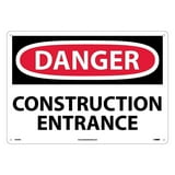 National Marker Construction Entrance 14X20 Rigid Plastic Danger Sign ...