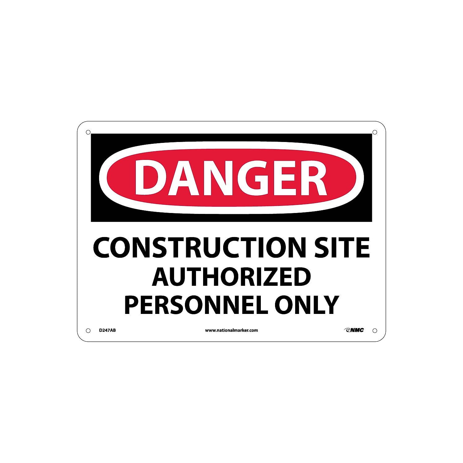 National Marker Construction Site Authorized Personnel Only 10X14 .040 ...